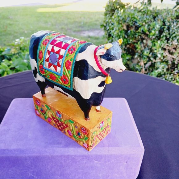 Jim Shore | Art | Heartwood Creek Jim Shore Patchwork Cow Figure 203 6 ...